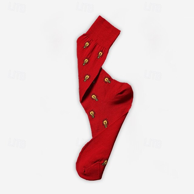 Men's 1 Pair Socks Red Blue Color Cartoon bulb Formal Wedding ...