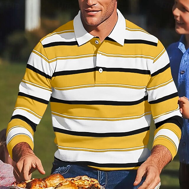 Homme Polos de rugby Polos de golf Casual Des sports Revers Classique ...