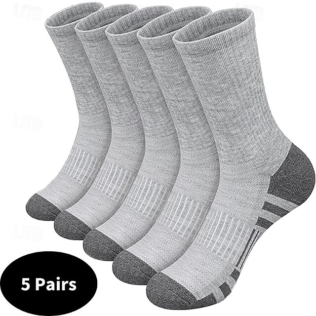 Men's 5 Pairs Multi Packs Socks Crew Socks Running Socks Casual Socks ...