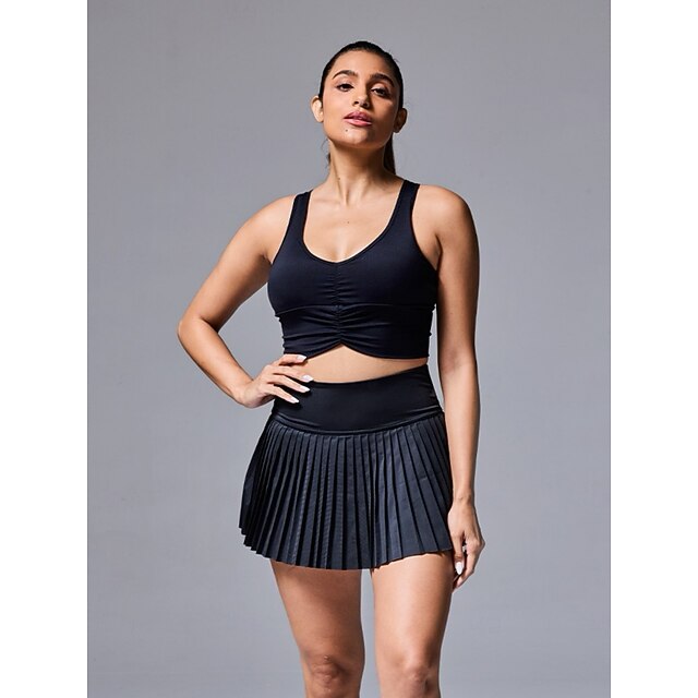 Air Breathable Bra Tank Pleated Bra Plus Size for Fitness Tennis ...