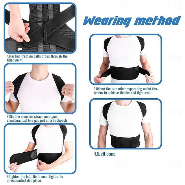 Adjustable Posture Corrector Back Support Shoulder Back Brace Posture ...