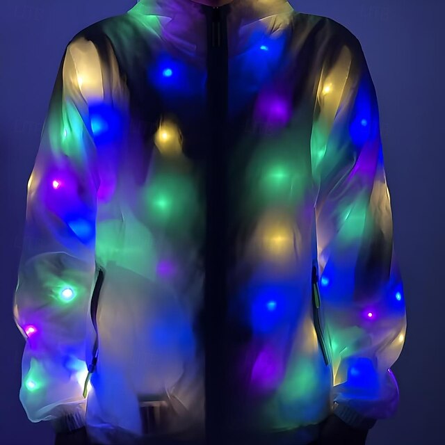 Glowing Jacket Womens Mens Hoodies Coat with LED Luminous for Party Bar ...