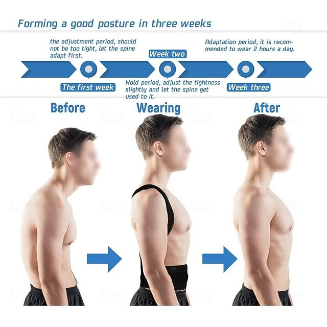 Adjustable Posture Corrector Back Support Shoulder Back Brace Posture ...