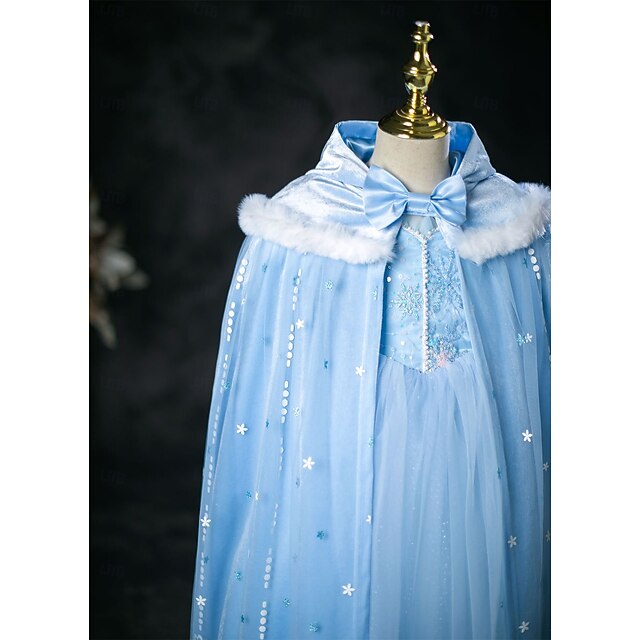 Snow Queen Frosty Princess Fairytale Elsa Cloak Theme Party Costume ...
