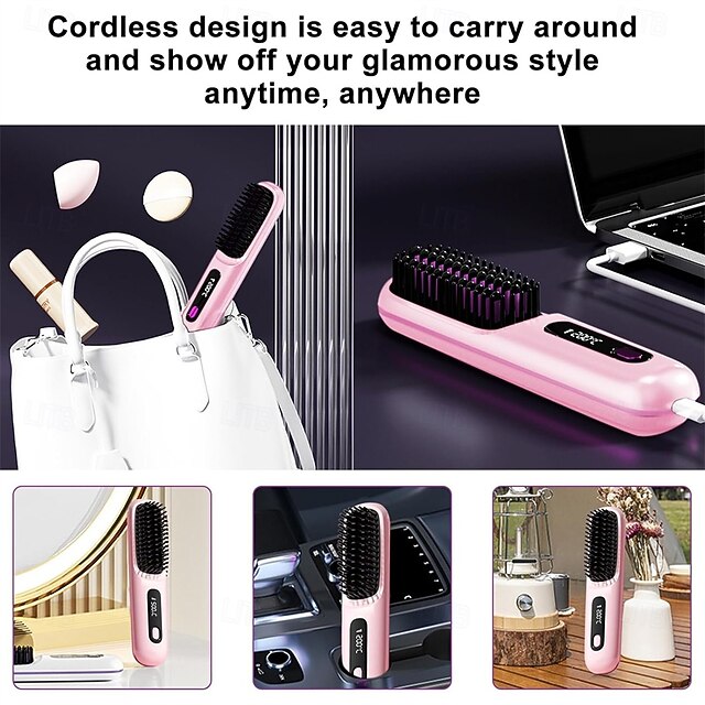 Cordless Hair Straighteners Hot Air Brush Negative Hot Comb Hair ...