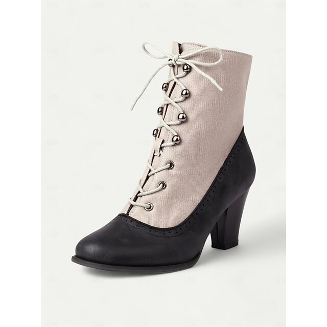 Women's Victorian Lace-Up Ankle Boots with Vintage Brogue Detailing ...