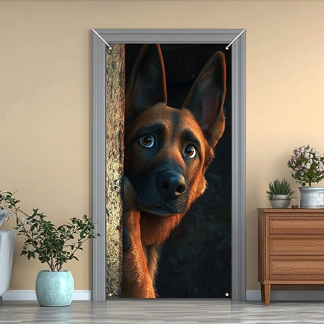 Cute Dogs Door Decorations Door Covers Animal Hide and Seek Door ...