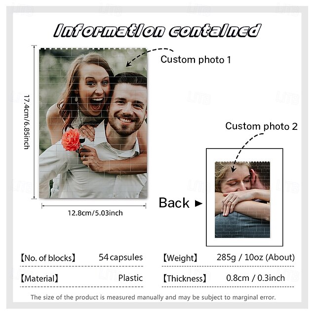Personalized Photo Building Brick Puzzle Custom Custom Wedding Gift for ...