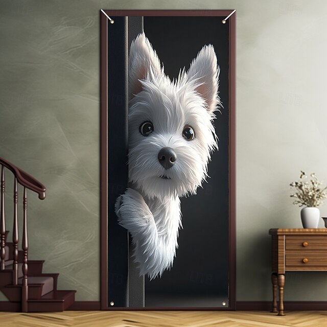 Cute Dogs Door Decorations Door Covers Animal Hide and Seek Door ...