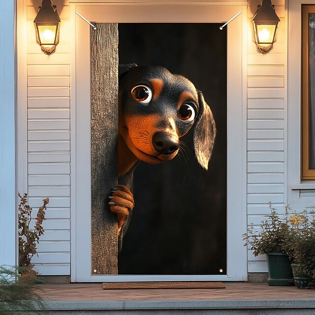 Cute Dogs Door Decorations Door Covers Animal Hide and Seek Door ...