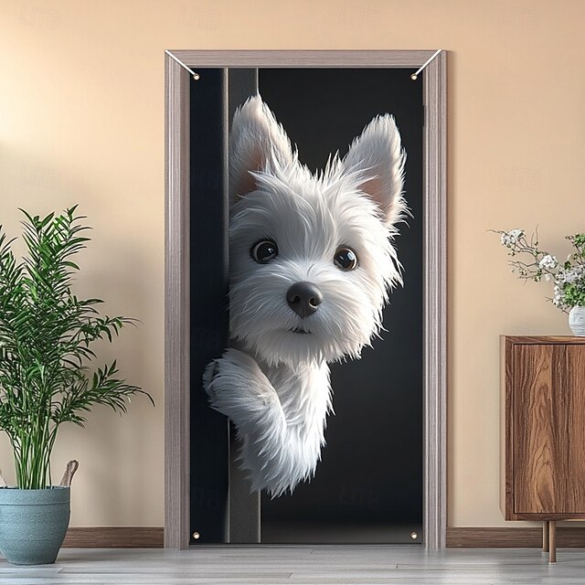 Cute Dogs Door Decorations Door Covers Animal Hide and Seek Door ...