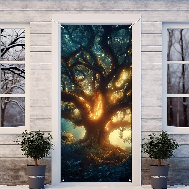 Tree of Life Door Covers Mural Decor Door Tapestry Door Curtain ...