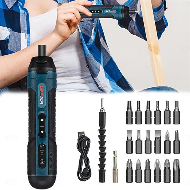 Mini Electric Screwdriver 3.6 V Electric Screwdriver Set with LED 20/ ...