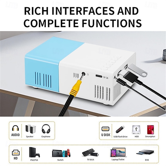 M100 Mini Mini Projector Home LED Portable 3D Projector HD LED ...