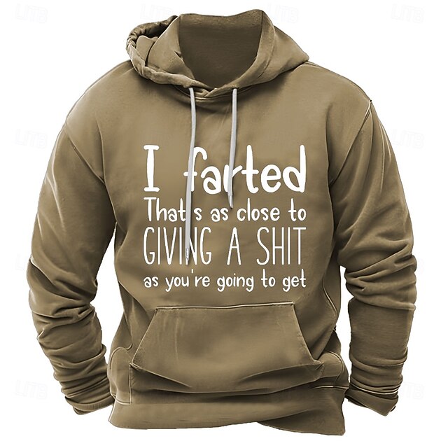 Men's Funny Graphic Hoodie: 'I Farted That's As Close To Giving A Shit ...