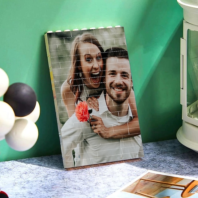 Personalized Photo Building Brick Puzzle Custom Custom Wedding Gift for ...