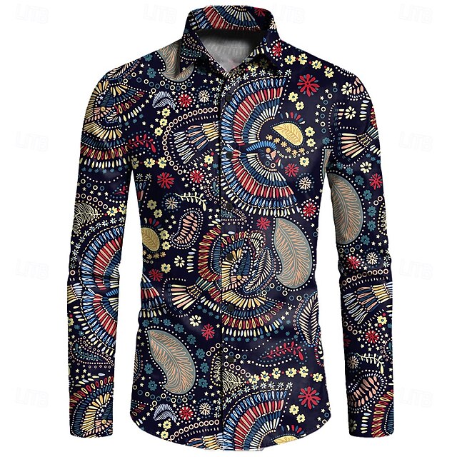 Men's Floral Vintage Colorful Shirt Summer Hawaiian Shirt Aloha Shirt ...