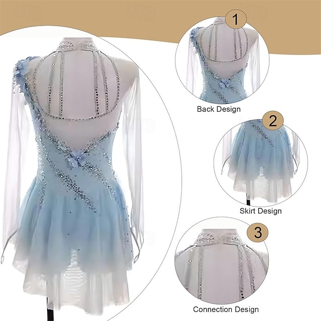 Figure Skating Dress Women's Girls' Ice Skating Dress Sky Blue High ...