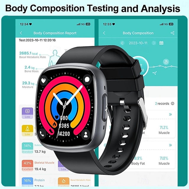ET593 Smart Watch 1.75 inch Smartwatch Fitness Running Watch Bluetooth ...