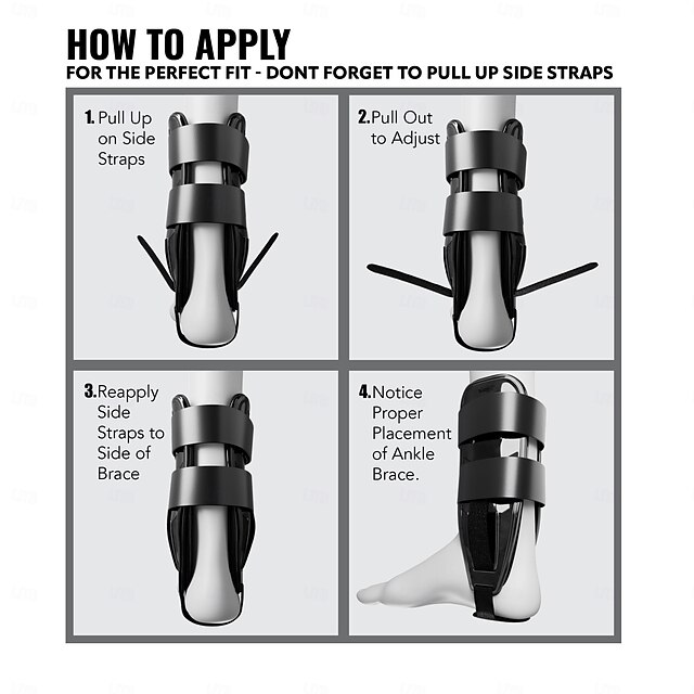 AnklePro Air Gel Stirrup Ankle Brace, Adjustable Trimmable Hard Core ...