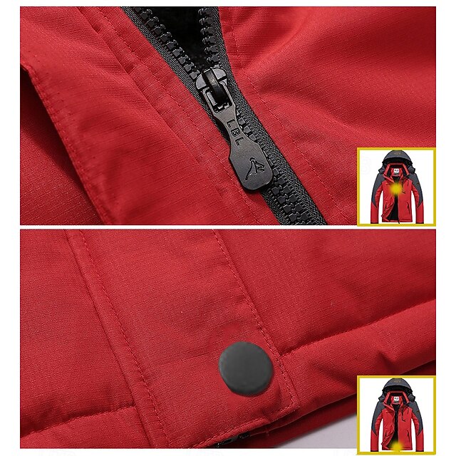 Men's Ski Jacket Gorpcore Softshell Fleece Jacket Waterproof Rain ...