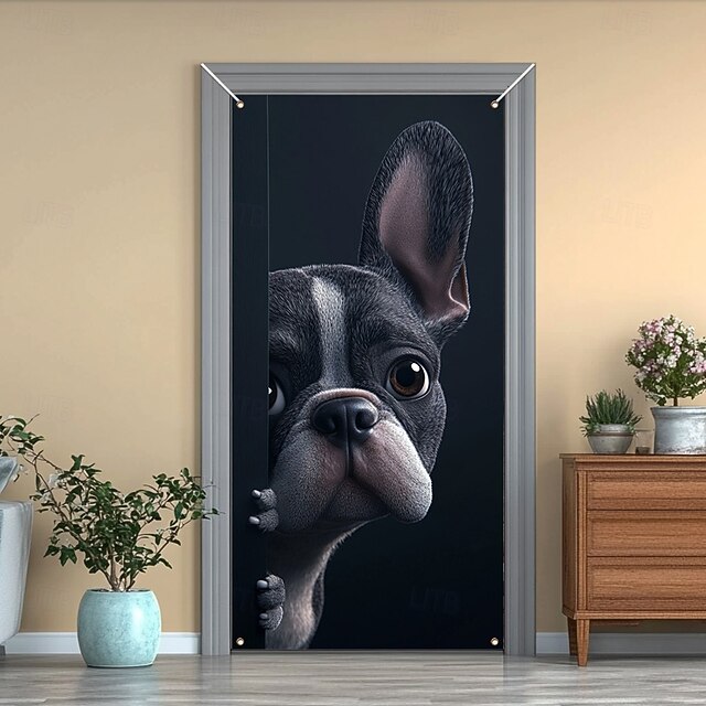 Cute Dogs Door Decorations Door Covers Animal Hide and Seek Door ...