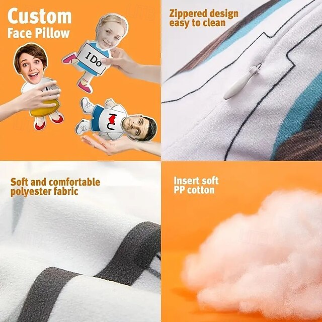 Cadeau Personnalisé Coussin Mémorial Mariage Doux Câlin Imprimé en ...