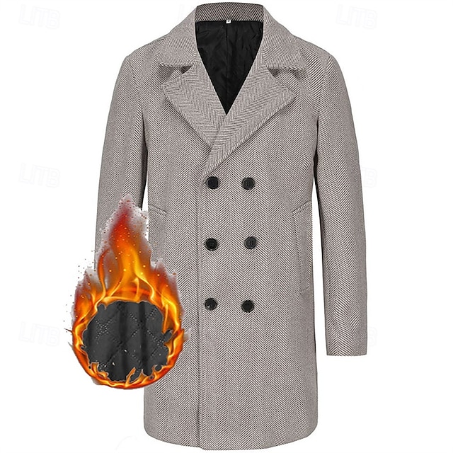 Homme Manteau Trench Trench-Coat Long Vacances du quotidien Automne ...