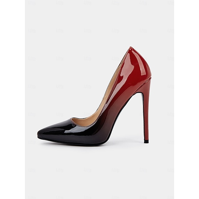 Women's Sexy Ombre Patent Leather Stiletto High Heels - Elegant Red ...