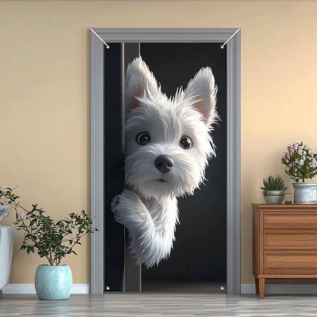 Cute Dogs Door Decorations Door Covers Animal Hide and Seek Door ...