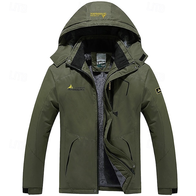 Men's Ski Jacket Gorpcore Softshell Fleece Jacket Waterproof Rain ...