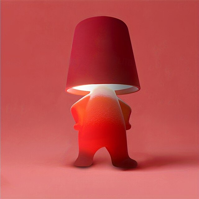Fabric Cartoon Person Desk Lamp - USB Charging, Touch Dimming, Creative ...