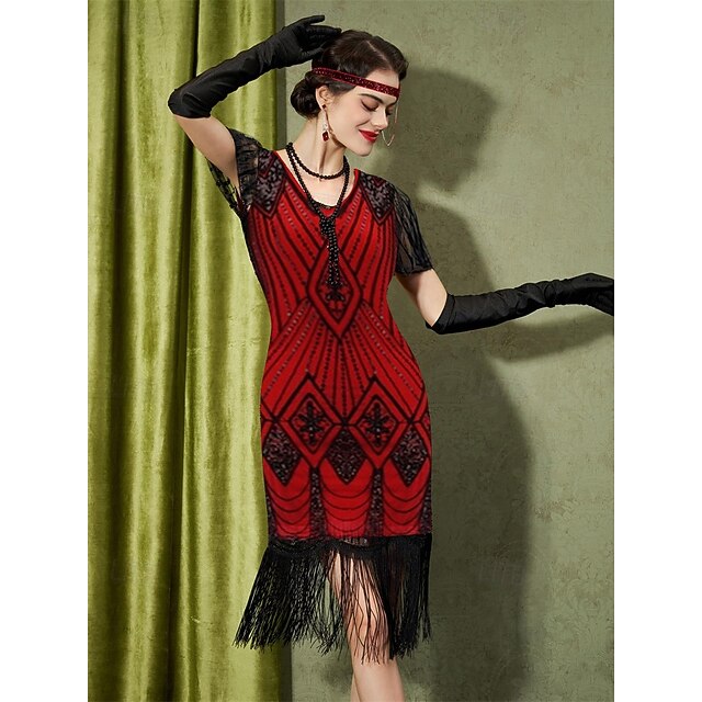 Roaring 20s 1920s Knee Length Flapper Dress Outfits Cocktail Dress ...