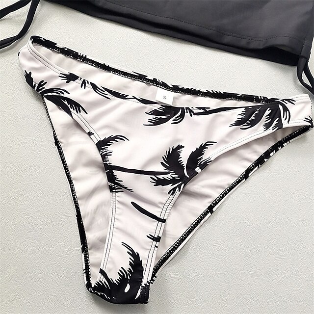 Women's Tankini Two Piece Swimsuit Halter Open Back Swimwear Swimwear ...