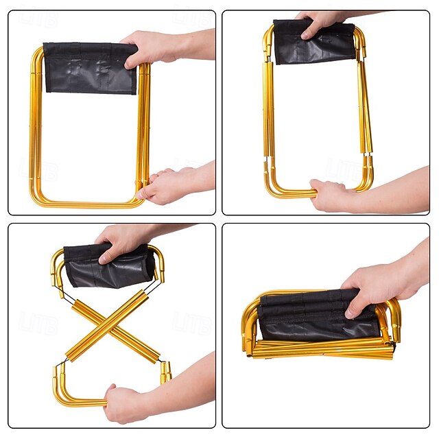 Outdoor Folding Stool Aluminum Collapsible Stool Fishing Chair ...