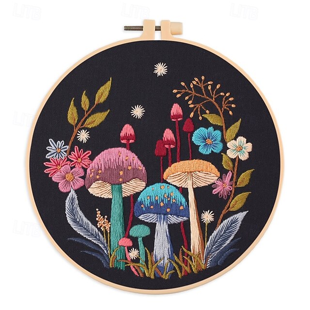 Mushroom Embroidery Starter Kit with Instructions and Patterns Mushroom ...