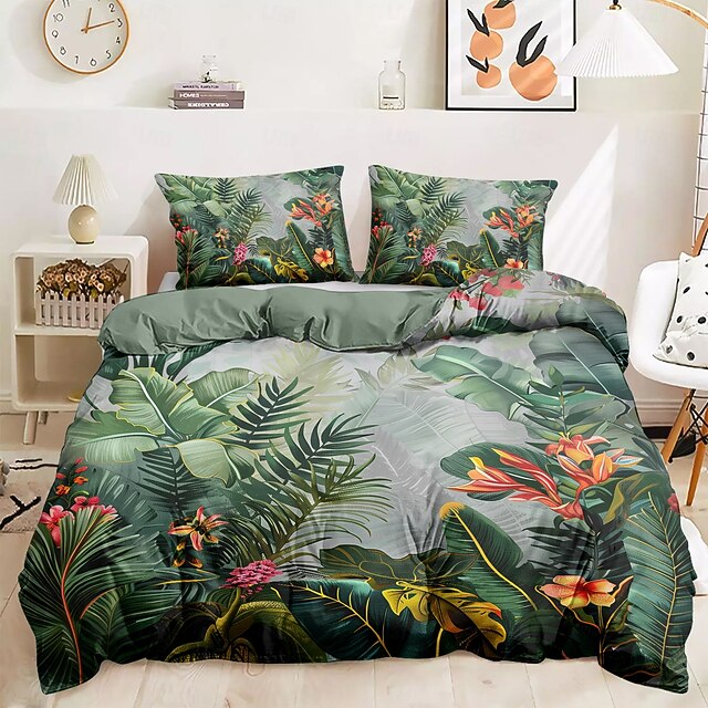 Floral Duvet Cover Set 100% Cotton Soft and Breathable Bedding ...