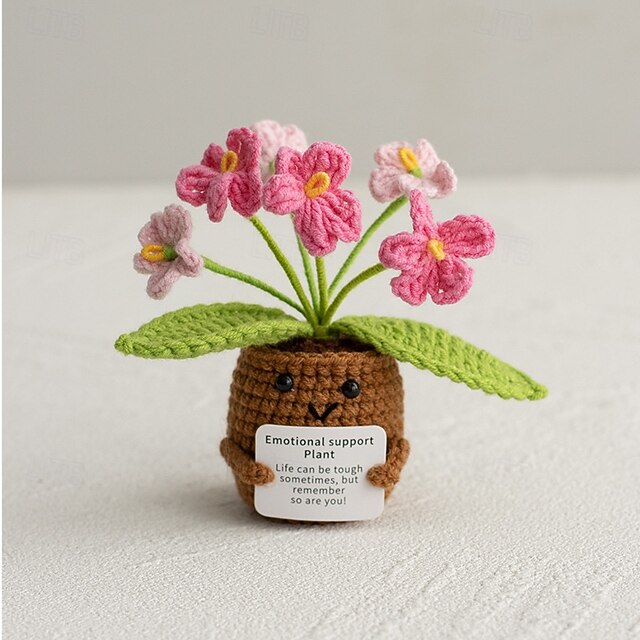 Handmade Emotional Gift Flower Crochet Doll Inspirational Gifts with ...