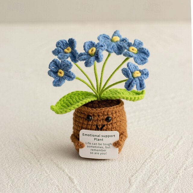 Handmade Emotional Gift Flower Crochet Doll Inspirational Gifts with ...