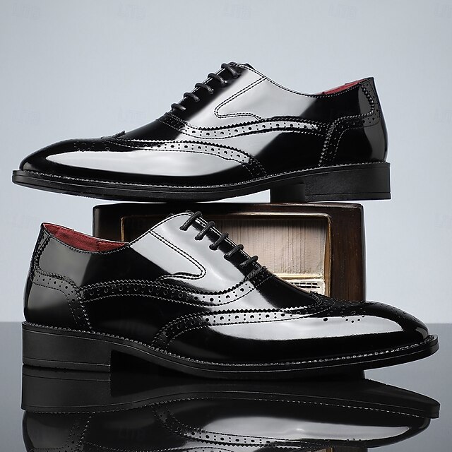 Men's Multicolor Patent Leather Oxford Shoes – Wingtip Brogue Design ...
