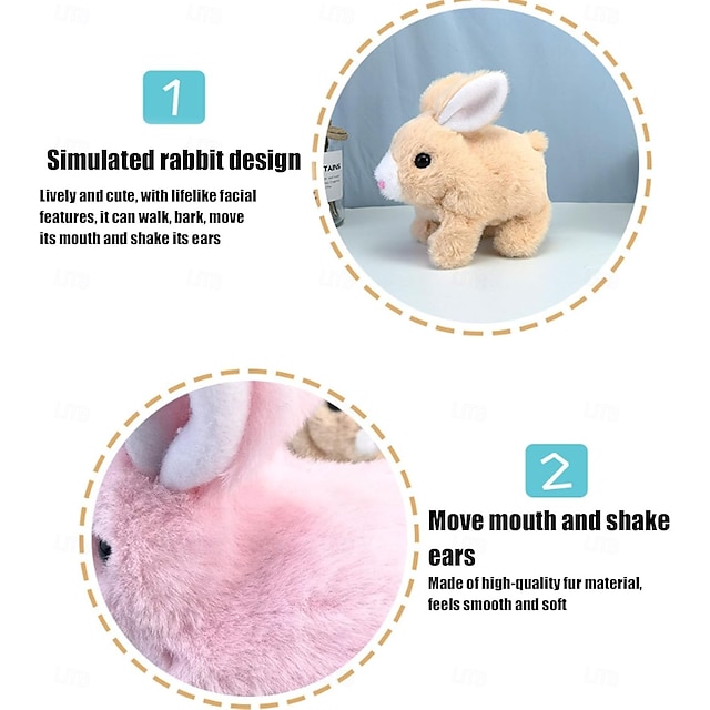 My Realistic Bunny Toy, Interactive Bunny Easter Decoration Realistic ...