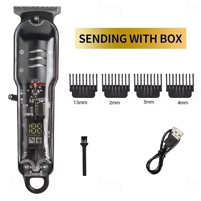 Hair Clippers Rechargeable Hair Clipper Transparent Electric Hair ...