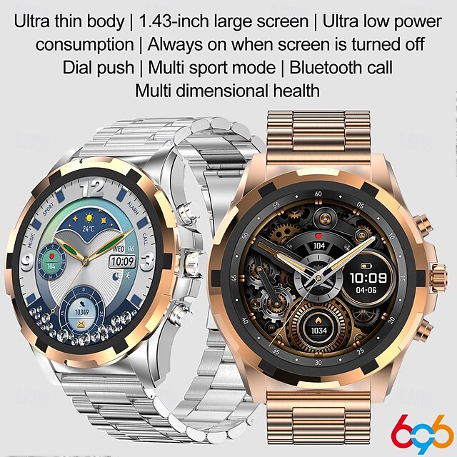 696 HK98 Smart Watch Fitness Tracker ECG PPG Bluetooth Call Reminder Android iOS IP67 48mm 1.43 ...
