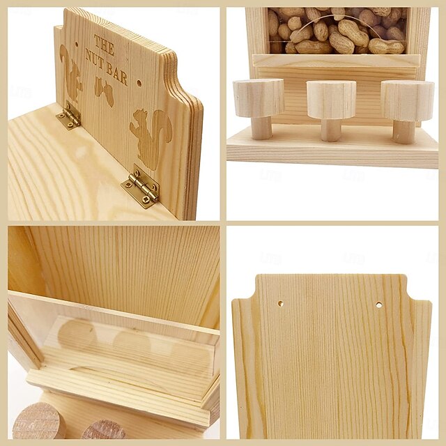 Squirrel Feeders for Outside Wooden Squirrel Window Feeder Nut Bar ...