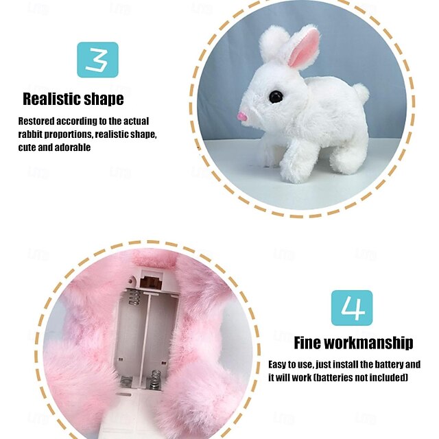My Realistic Bunny Toy, Interactive Bunny Easter Decoration Realistic ...