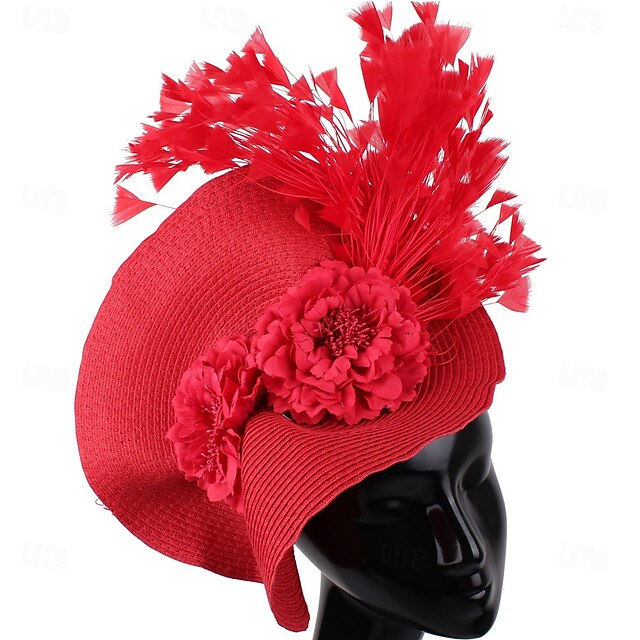 Hats Polyester Fedora Hat Horse Race Elegant Vintage With Floral ...
