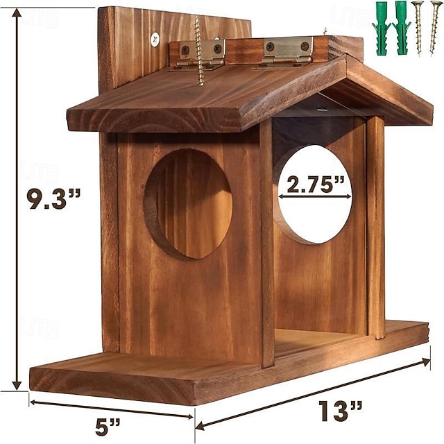 Wood Squirrel Feeder,Turdy Squirrel Feeding House,Wooden Squirrel ...