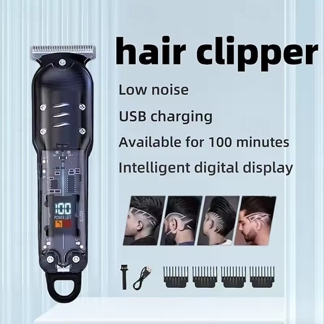 Hair Clippers Rechargeable Hair Clipper Transparent Electric Hair ...