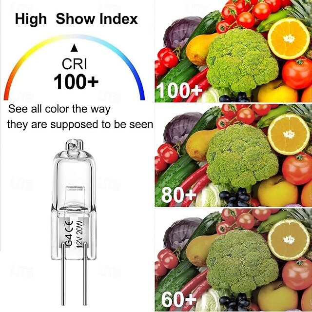 G4 Bi-pin Base Halogen Bulb 12V 10W 20W G4 Halogen Light Bulb for Under ...