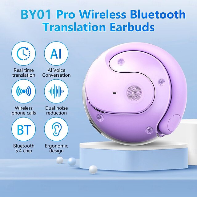 BY01 True Wireless Headphones TWS Earbuds Ear Hook Bluetooth 5.3 Stereo Surround sound ENC ...